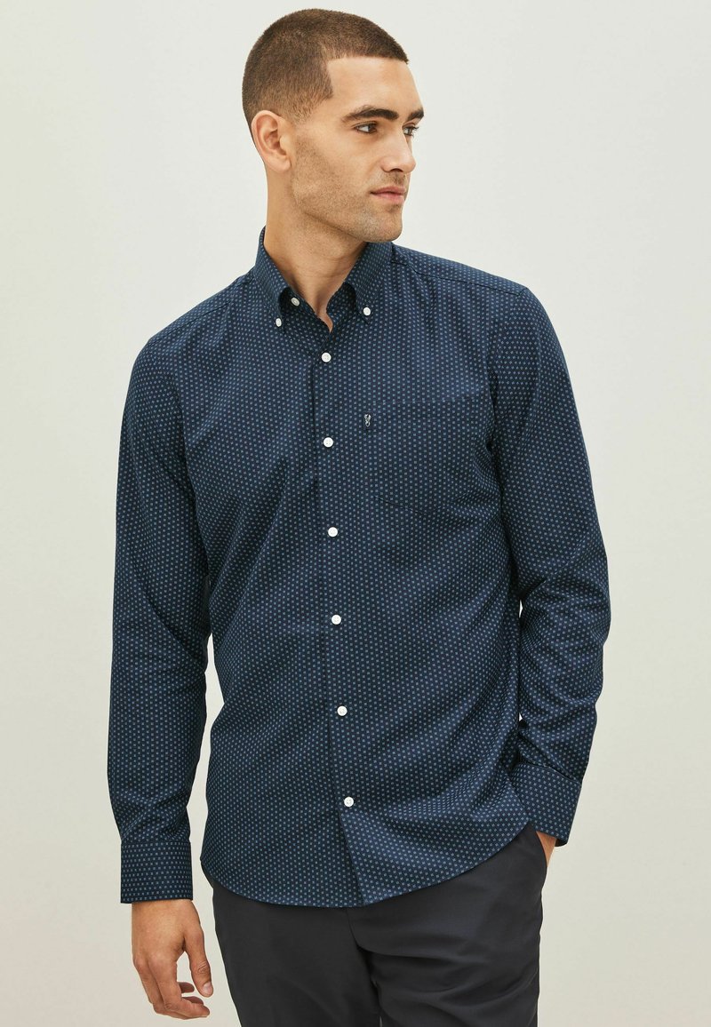 Next EASY IRON OXFORD - Skjorta - navy blue/blå - Zalando.se