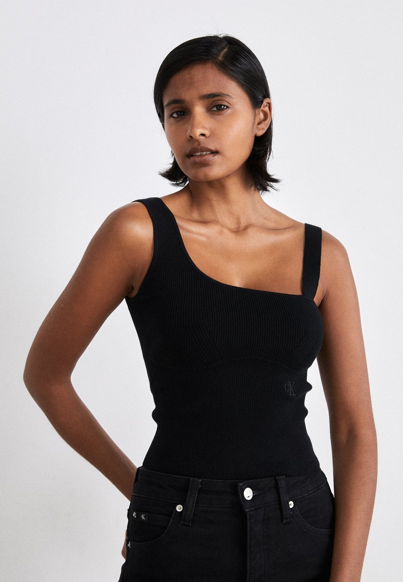 Calvin Klein Jeans Buckle Tank Top Black Sort Zalando Dk