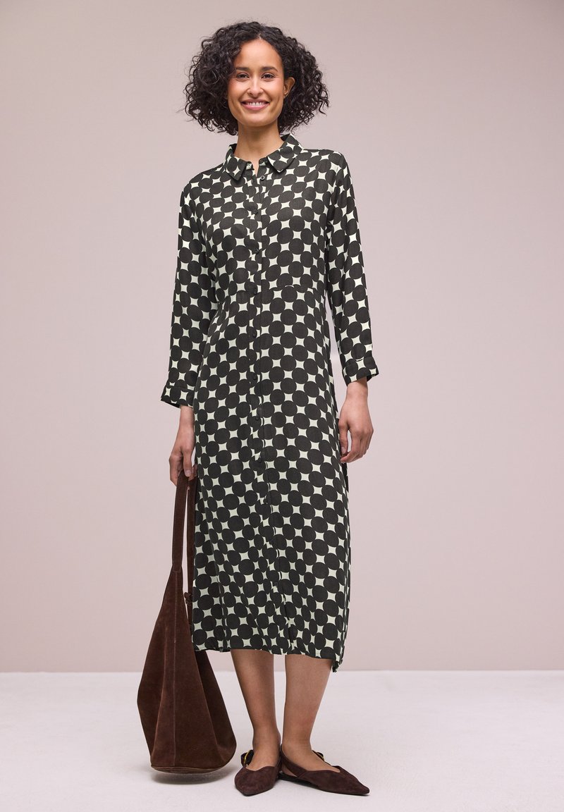 Street One MIDI-KLEID MIT KNÖPFEN UND PUNKTMUSTER - Shirt dress ...
