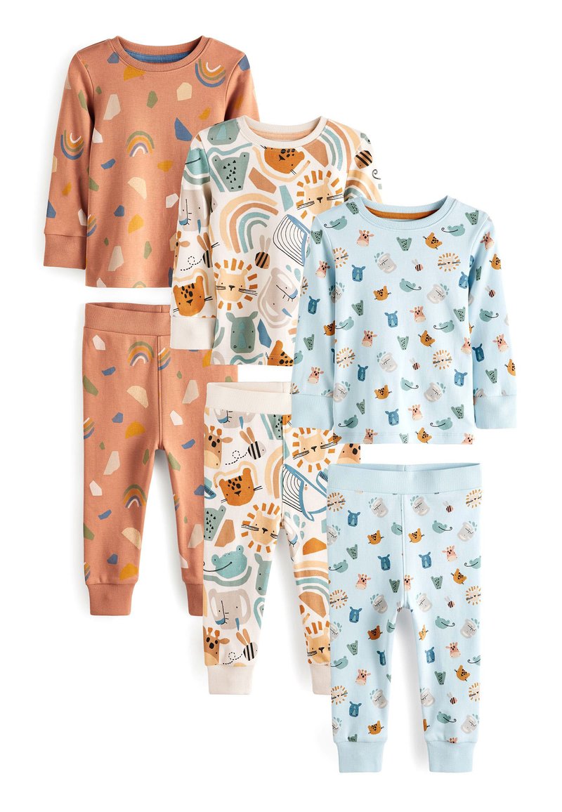 Next 3 PACK SNUGGLE - Pijama - blue rust safari animals/beige - Zalando.es