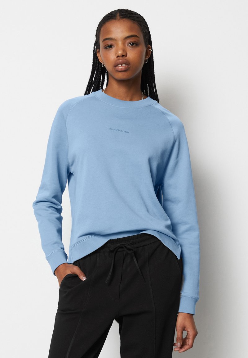 Marc O'Polo DENIM RAGLAN LONGSLEEVE SLITS AT SIDESEAM - Sweatshirt ...
