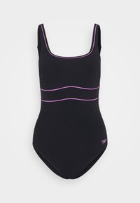 Speedo SOLID CONTOUR ECLIPSE ONE PIECE - Swimsuit - black/neon violet ...
