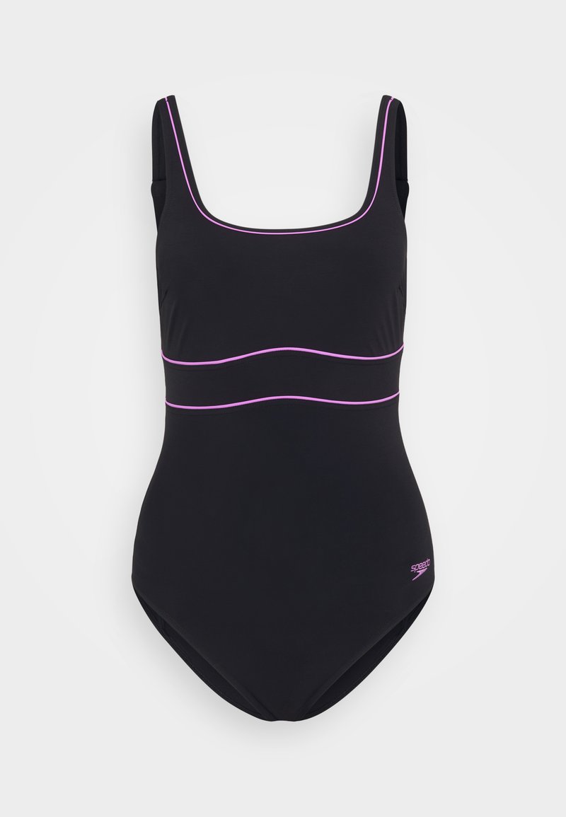 Speedo SOLID CONTOUR ECLIPSE ONE PIECE - Maillot de bain - black/neon ...