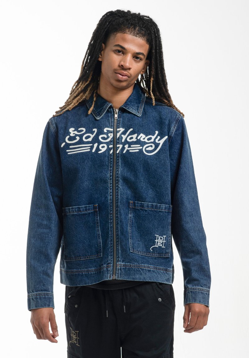 Ed Hardy PANTHER - Denim jacket - indigo/blue denim - Zalando.ie