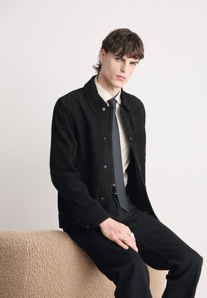 HUGO LEATO - Lederjacke - black/schwarz - Zalando.de