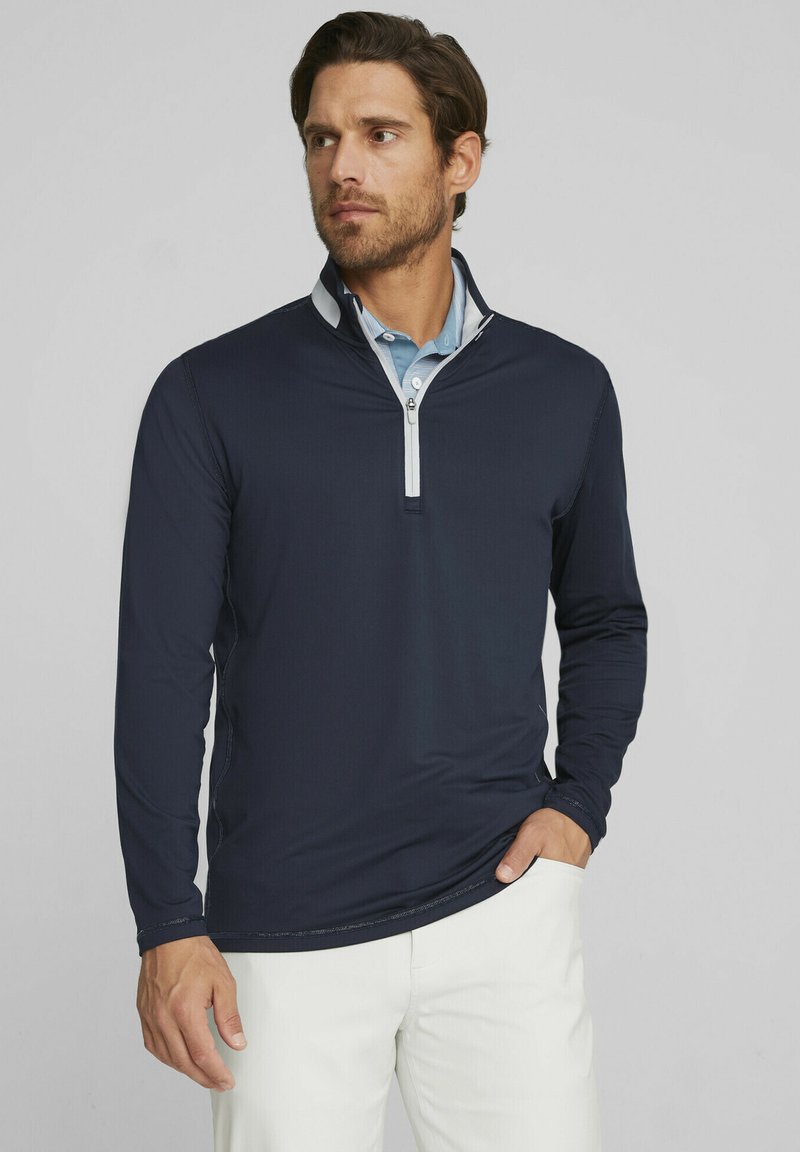 Puma Golf LIGHTWEIGHT ZIP - Tops ar garām piedurknēm - navy blazer-ash ...