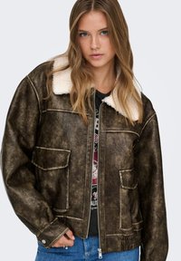 ONLY ONLINGRID - Jakna od umjetne kože - chocolate martini detail ...