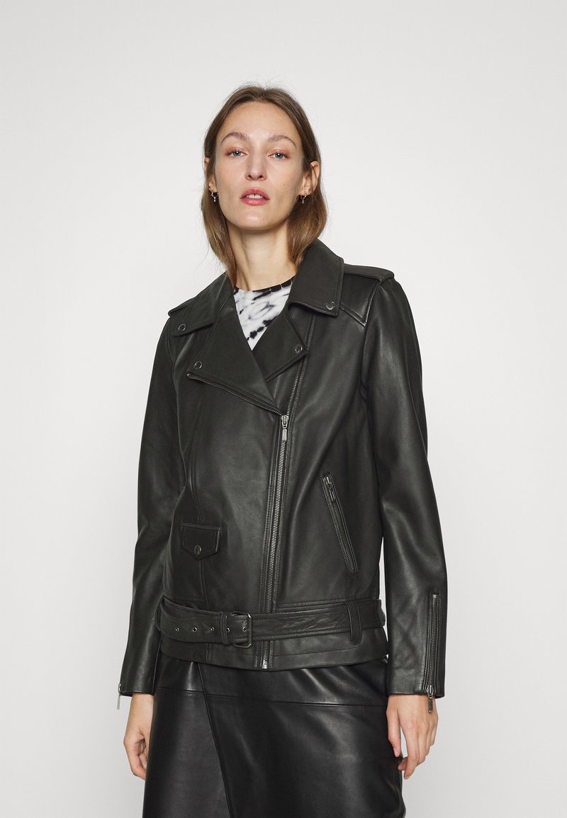 STUDIO ID MICHELLE BIKER JACKET - Lederjacke - black/schwarz - Zalando.at
