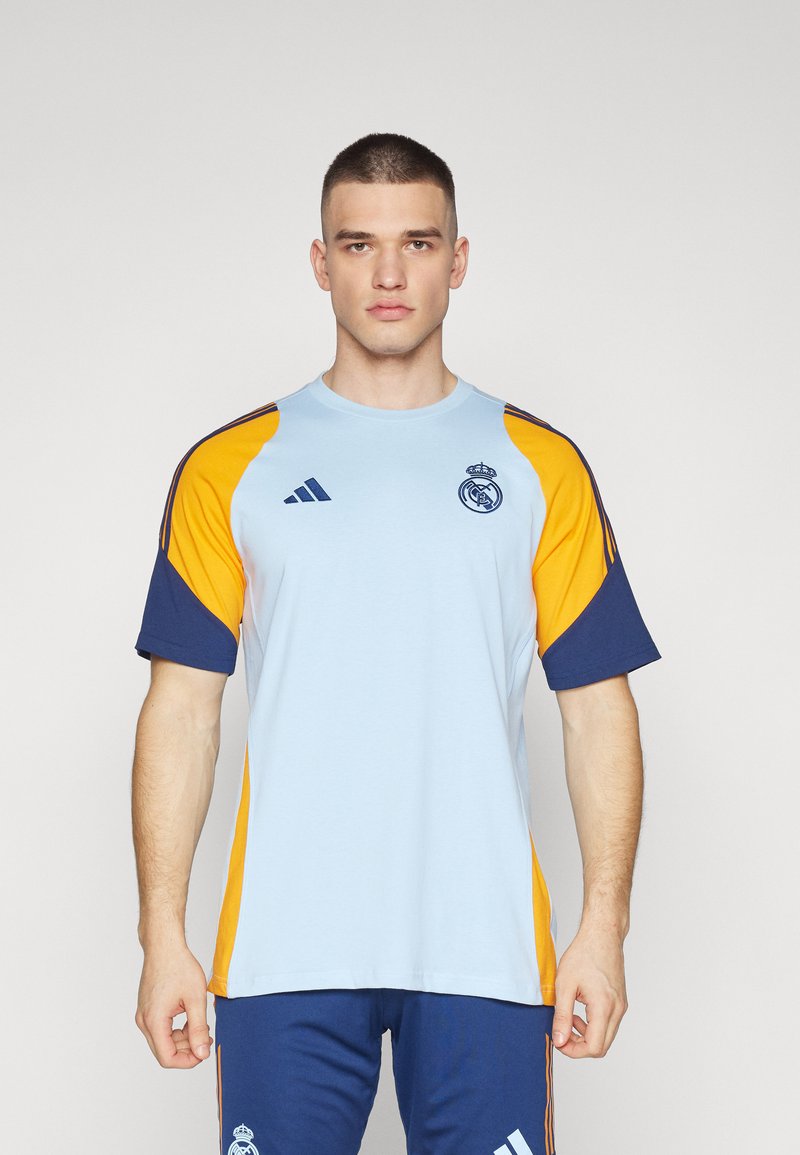 adidas Performance REAL MADRID TEE - Club wear - glow blue/crew orange ...