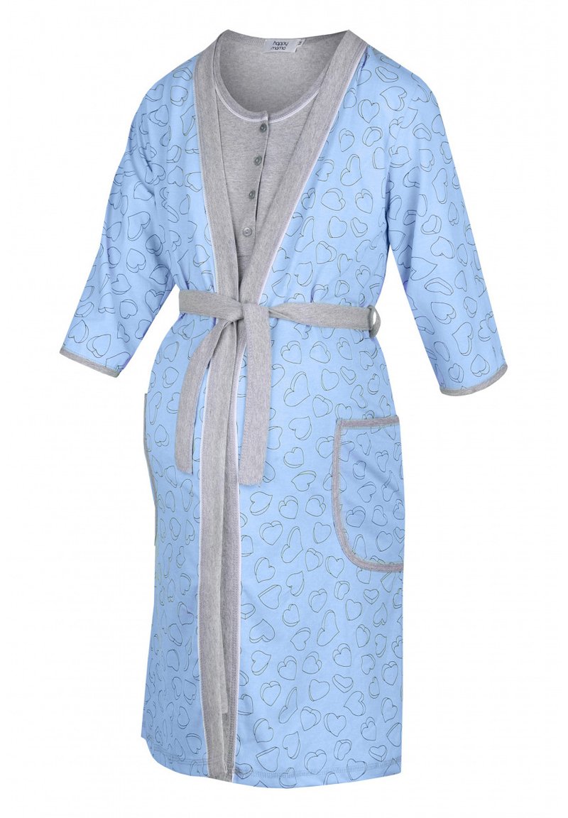 Happy Mama HOSPITAL ROBE SET LABO - Nightie - blue - Zalando.co.uk