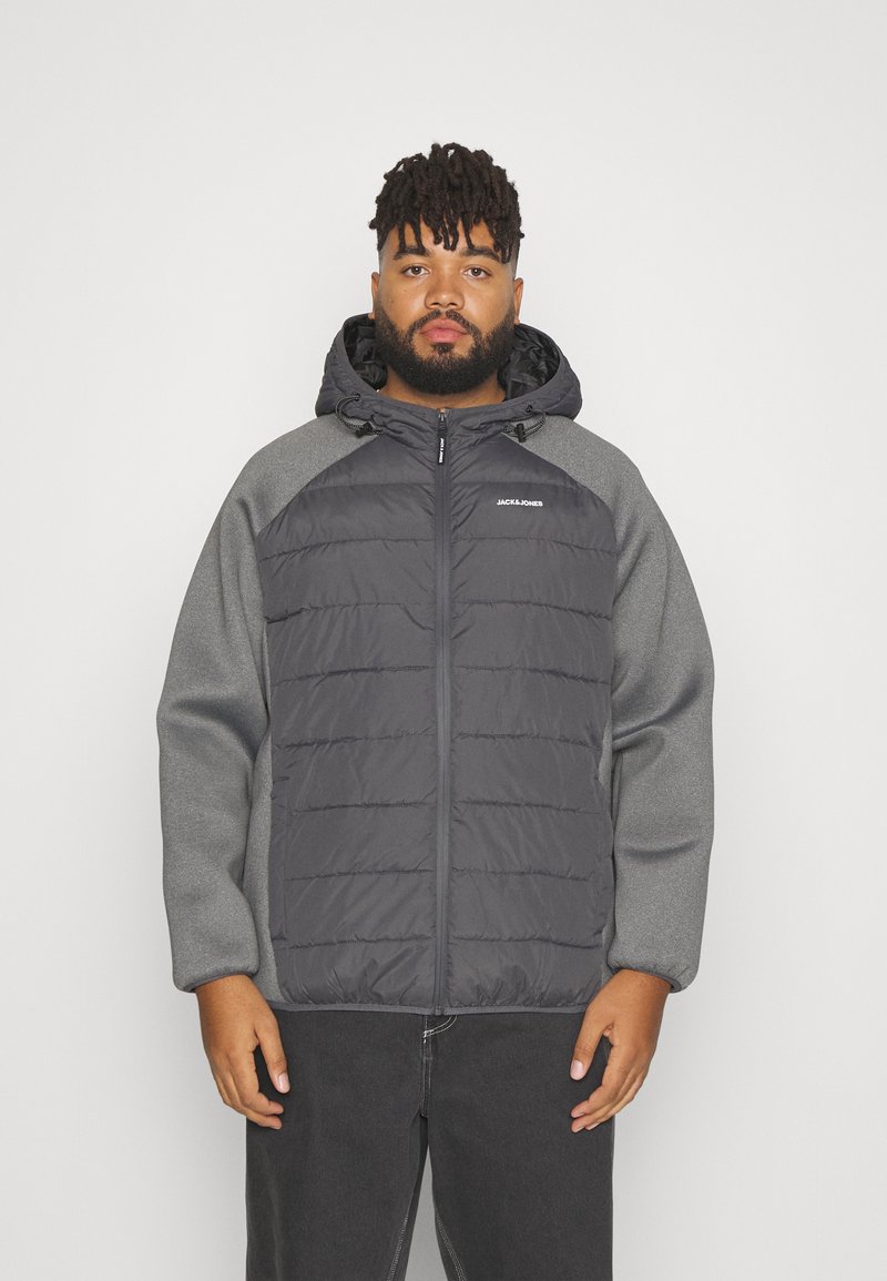 Jack & Jones JCODUST HYBRID - Light jacket - light grey melange/black ...