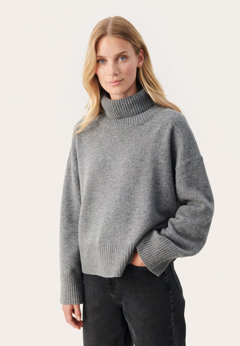 Part Two CORINA - Stickad tröja - medium grey melange/ljusgrå - Zalando.se