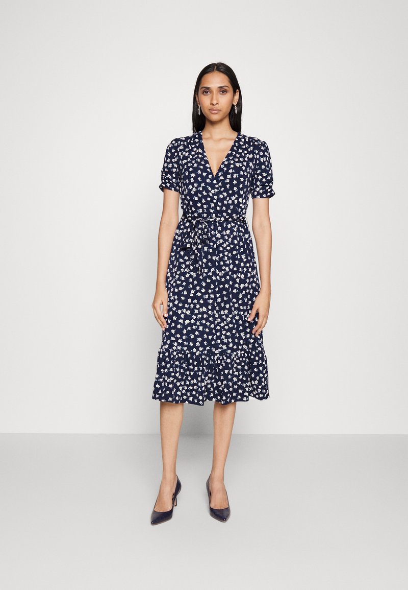 Lauren Ralph Lauren LALAINE SHORT SLEEVE DAY DRESS - Jurk - navy multi/donkerblauw - Zalando.nl