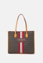 Guess SILVANA - Shopping Bag - black logo/cognac/schwarz - Zalando.ch