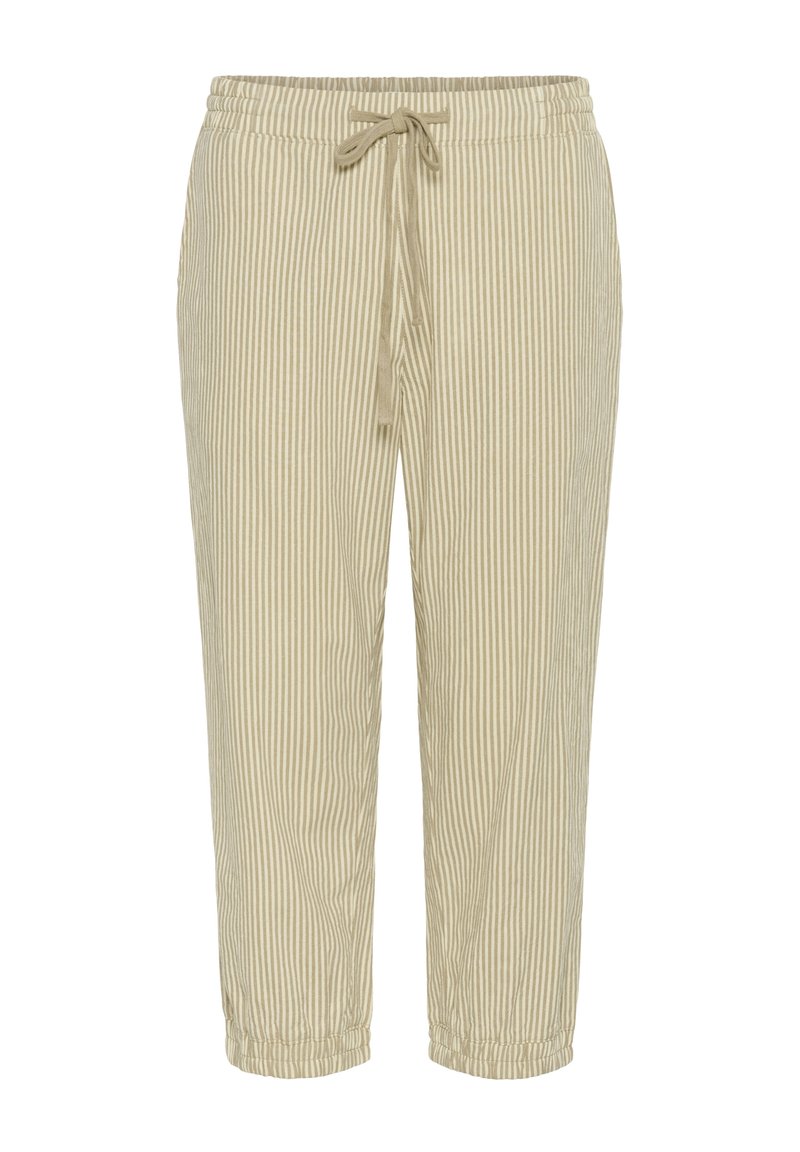 Kaffe KAFFE - Kelnės - chincilla white stripe/Neutrali rusva spalva ...