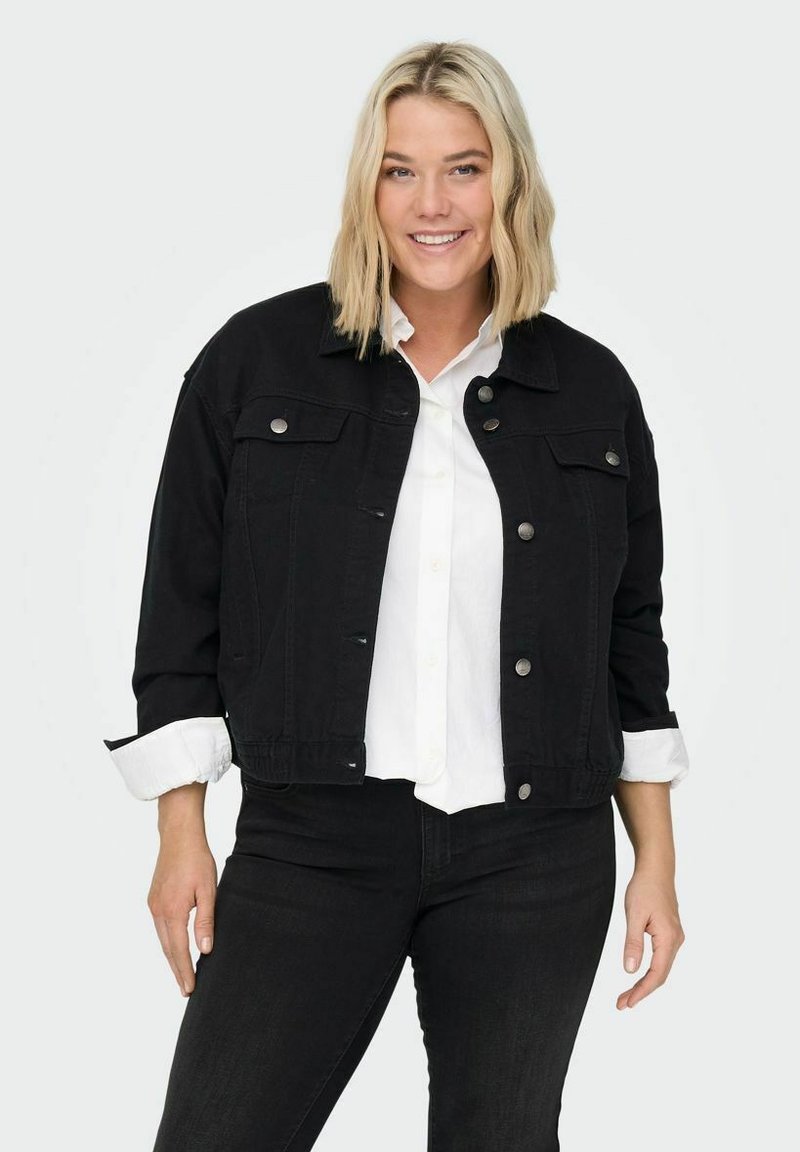 ONLY Carmakoma CURVY CANVAS - Denim jacket - black - Zalando.de