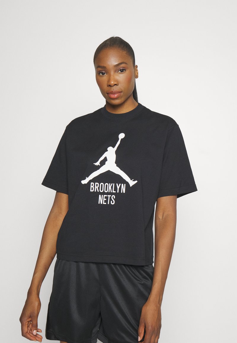 Nike Performance NBA BROOKLYN NETS BOXY TEE - Club wear - black ...
