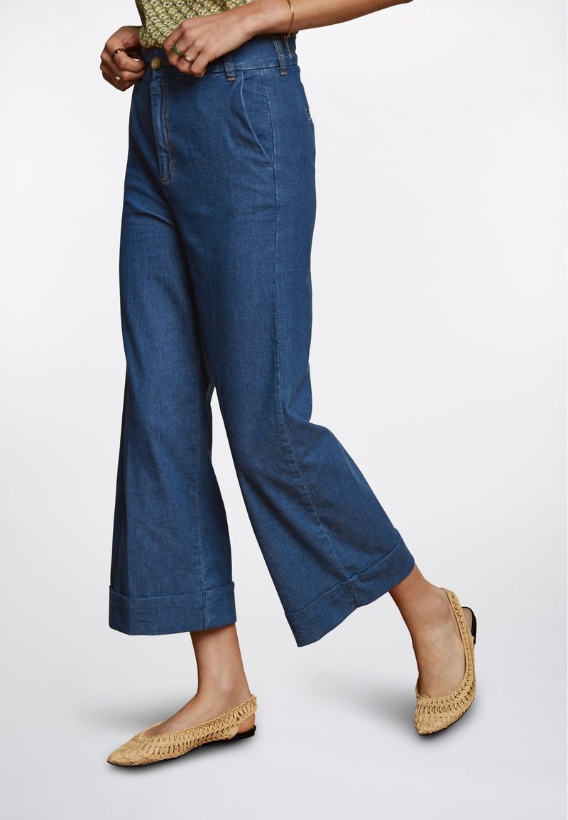 King Louie LISA - Jean flare - denim blue/denim bleu - ZALANDO.FR