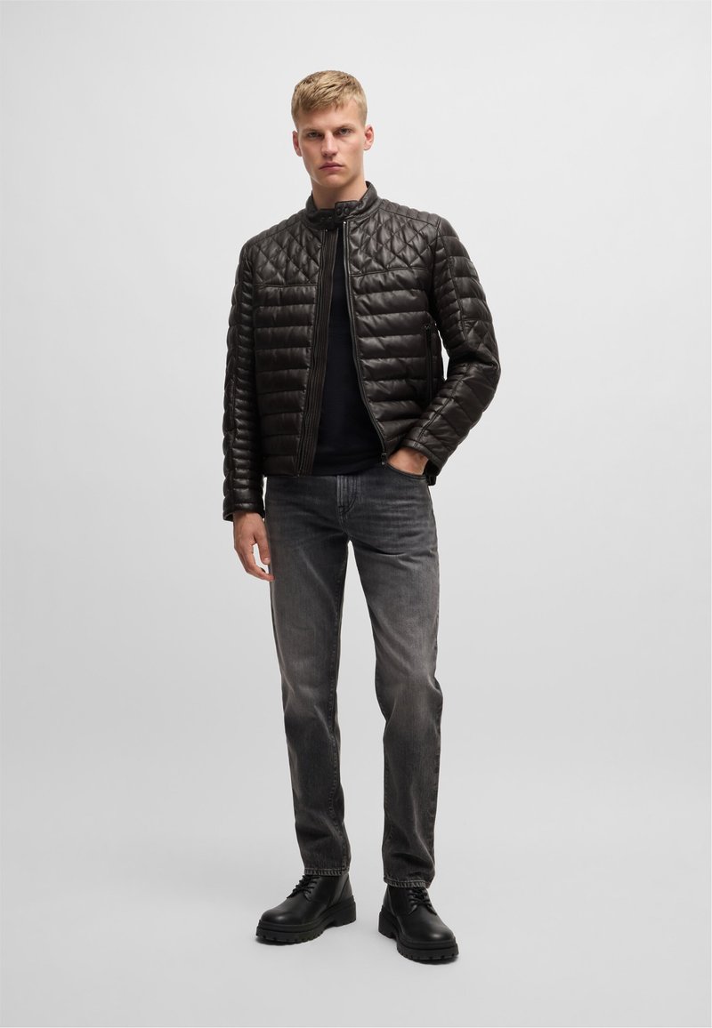 BOSS JONN IN - Leather jacket - dark brown two/dark brown - Zalando.ie