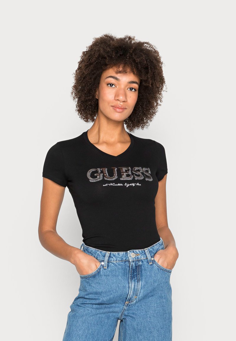Guess TRINE TEE - T-Shirt print - jet black/schwarz - Zalando.at