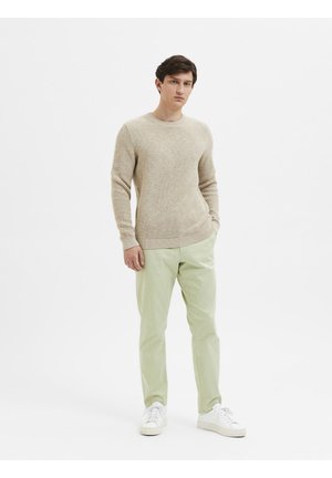 Selected Homme LS STRUCTURE CREW NECK NOOS - Trui - oatmeal/beige - Zalando.nl