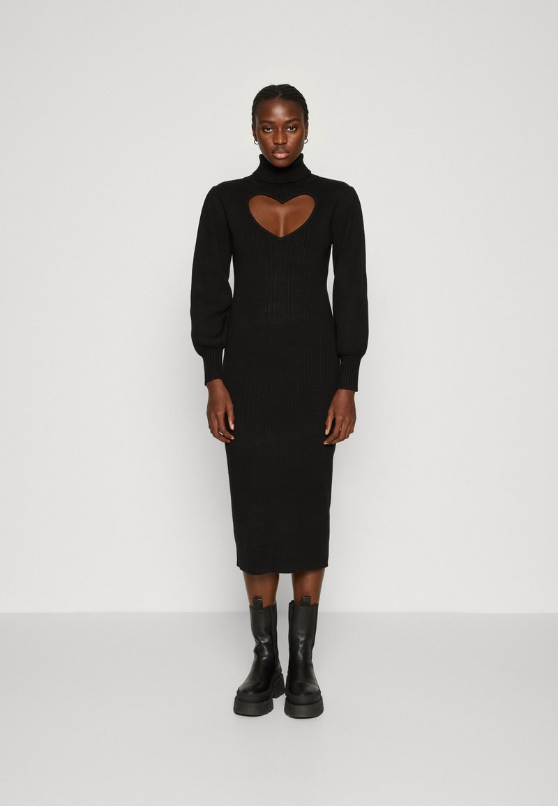 Farm Rio HEART NECKLINE DRESS - Robe fourreau - black/noir - ZALANDO.FR