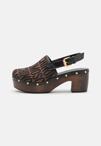 MOSCHINO LOGO - Clogs - brown/black/brown - Zalando.co.uk