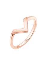 Elli GEO V-FORM BASIC MATT MINIMAL TREND - Ring - roségold/rose gold-coloured - Zalando.de