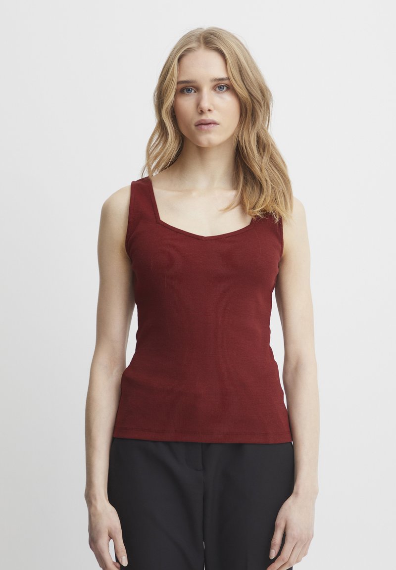 ICHI IHORETA - Linne - chocolate truffle/röd - Zalando.se