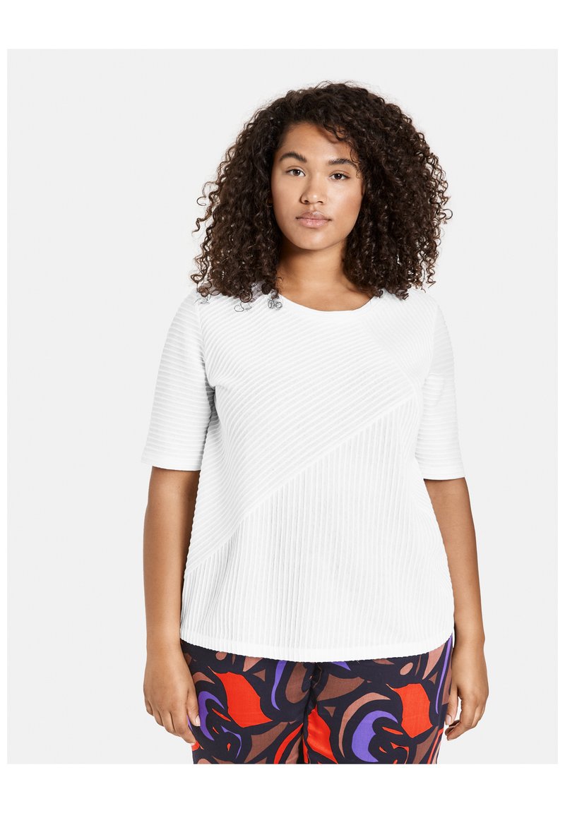 Samoon KURZARM - Basic T-shirt - offwhite/off-white - Zalando.de