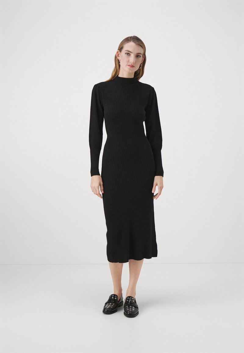 Davida Cashmere PUFF SLEEVE DRESS - Strickkleid - black/schwarz ...