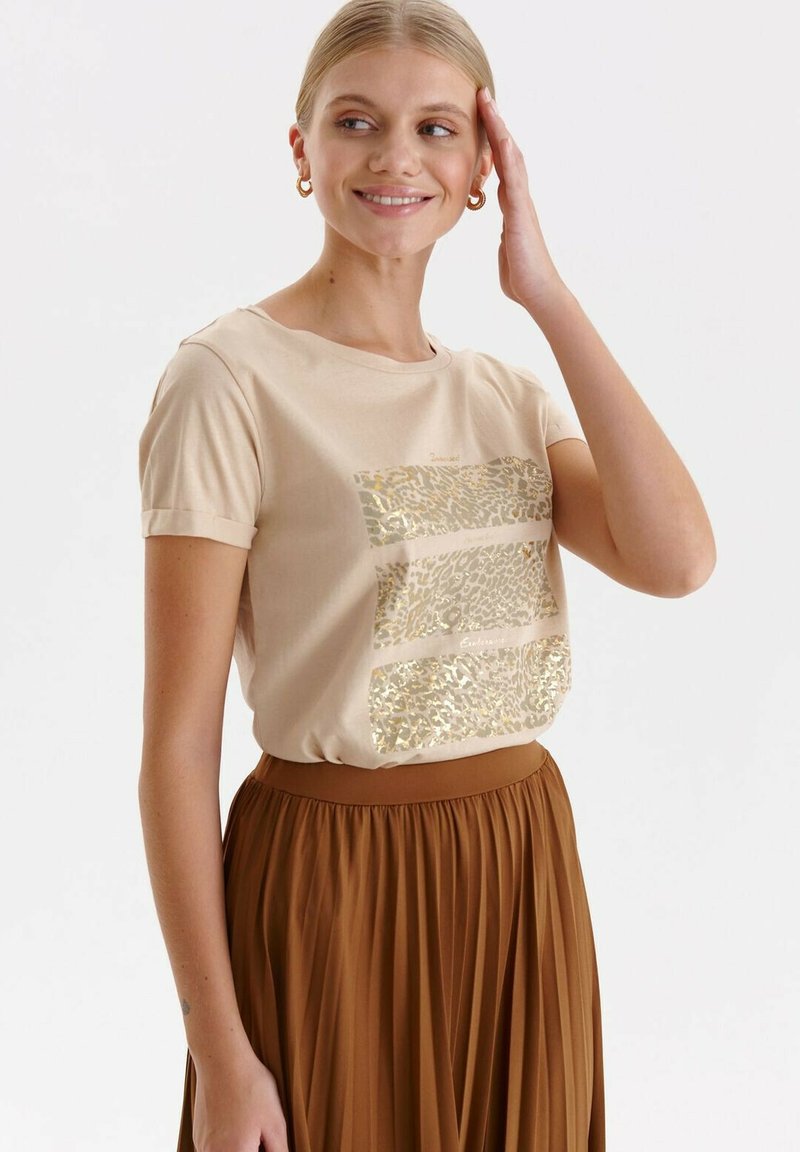 Top Secret KRÓTKI RĘKAW - Print T-shirt - beżowy/beige - Zalando