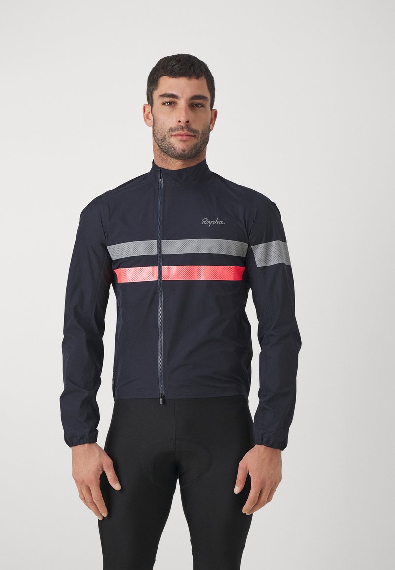 Rapha MENS BREVET GORE TEX RAIN JACKET - Cycling jacket - dark navy/high-vis pink/white/dark ...