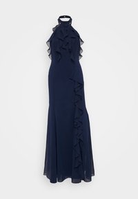 Swing RUFFLE DRESS - Occasion wear - navy/dark blue - Zalando.co.uk