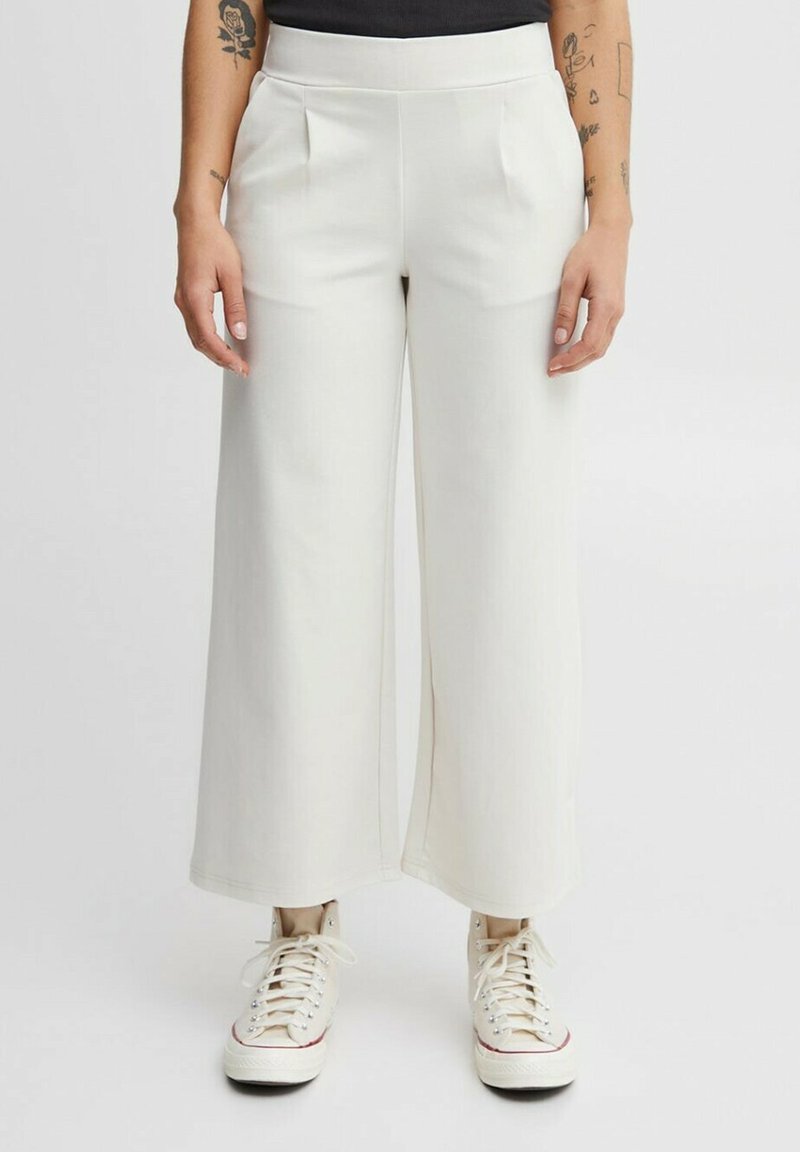 ICHI PANTALON KATE WIDE PA - Stoffhose - birch/weiß - Zalando.de