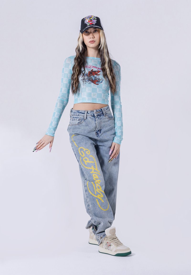 Ed Hardy BORN-WILD BOYFRIEND - Jeans Relaxed Fit - bleach/bleached ...