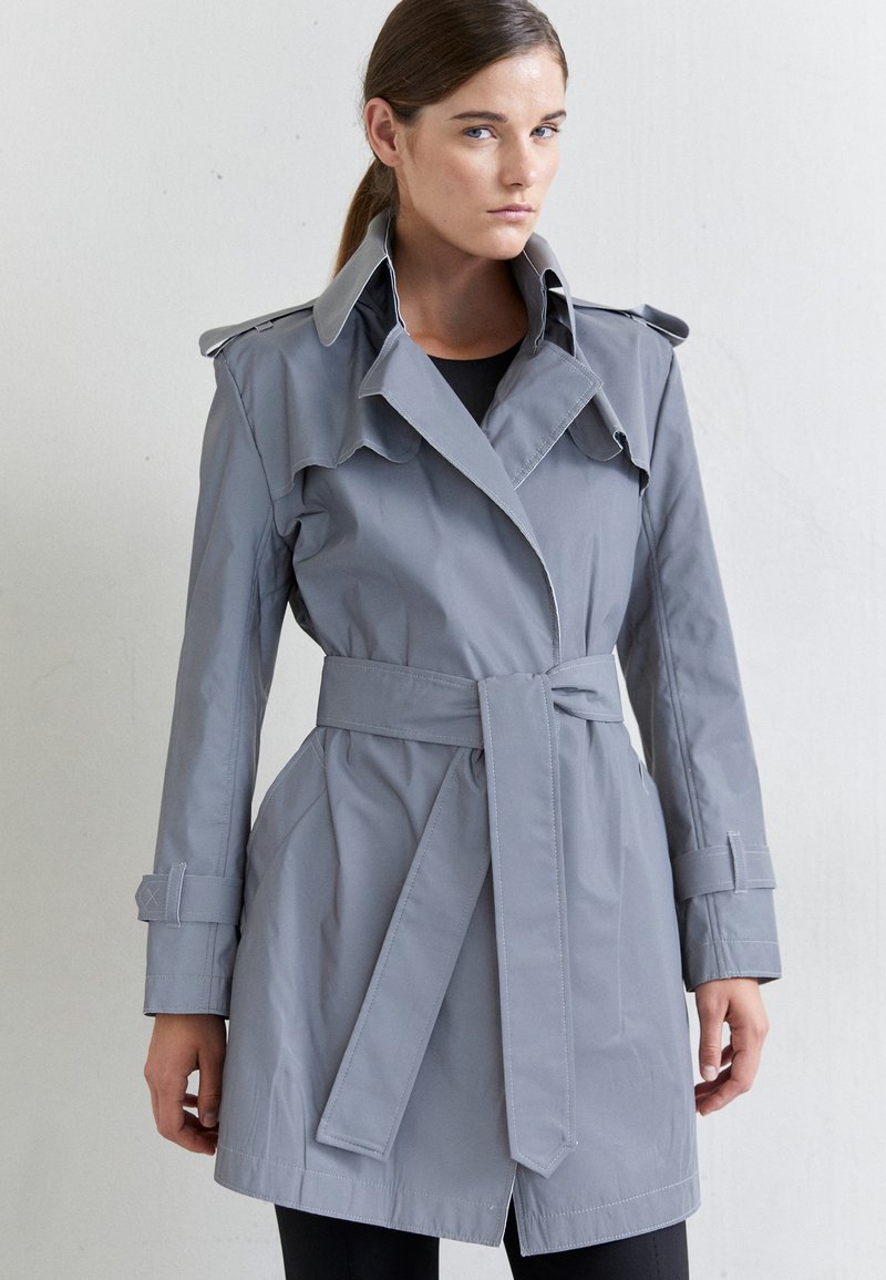 Norma Kamali DOUBLE BREASTED MINI - Trench - grey/gris - ZALANDO.FR