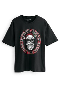 Next CHRISTMAS - T-Shirt print - santa skull black/schwarz - Zalando