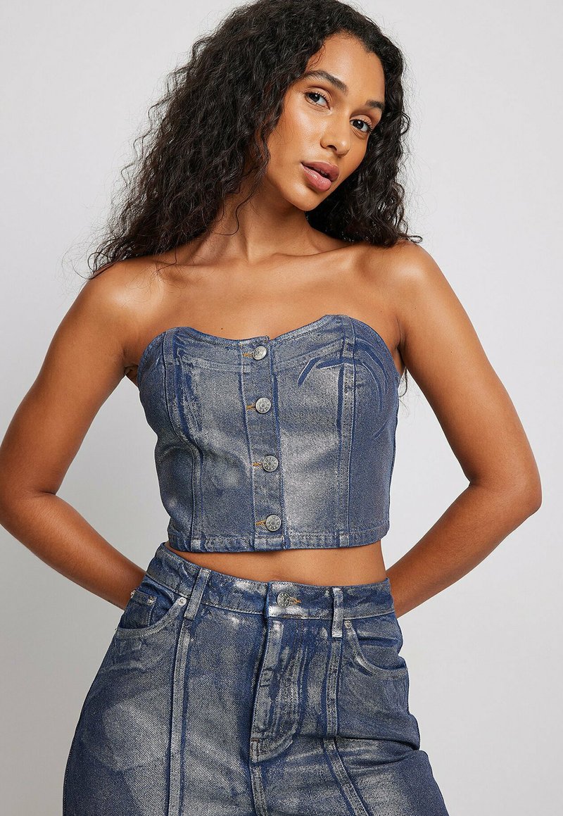 NA-KD Top - dark blue/dunkelblau - Zalando.at