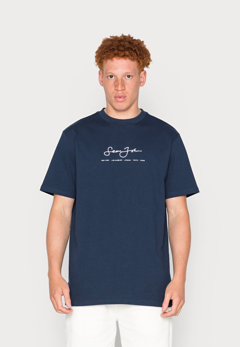 Sean John CLASSIC LOGO ESSENTIAL TEE - Print T-shirt - dark blue ...