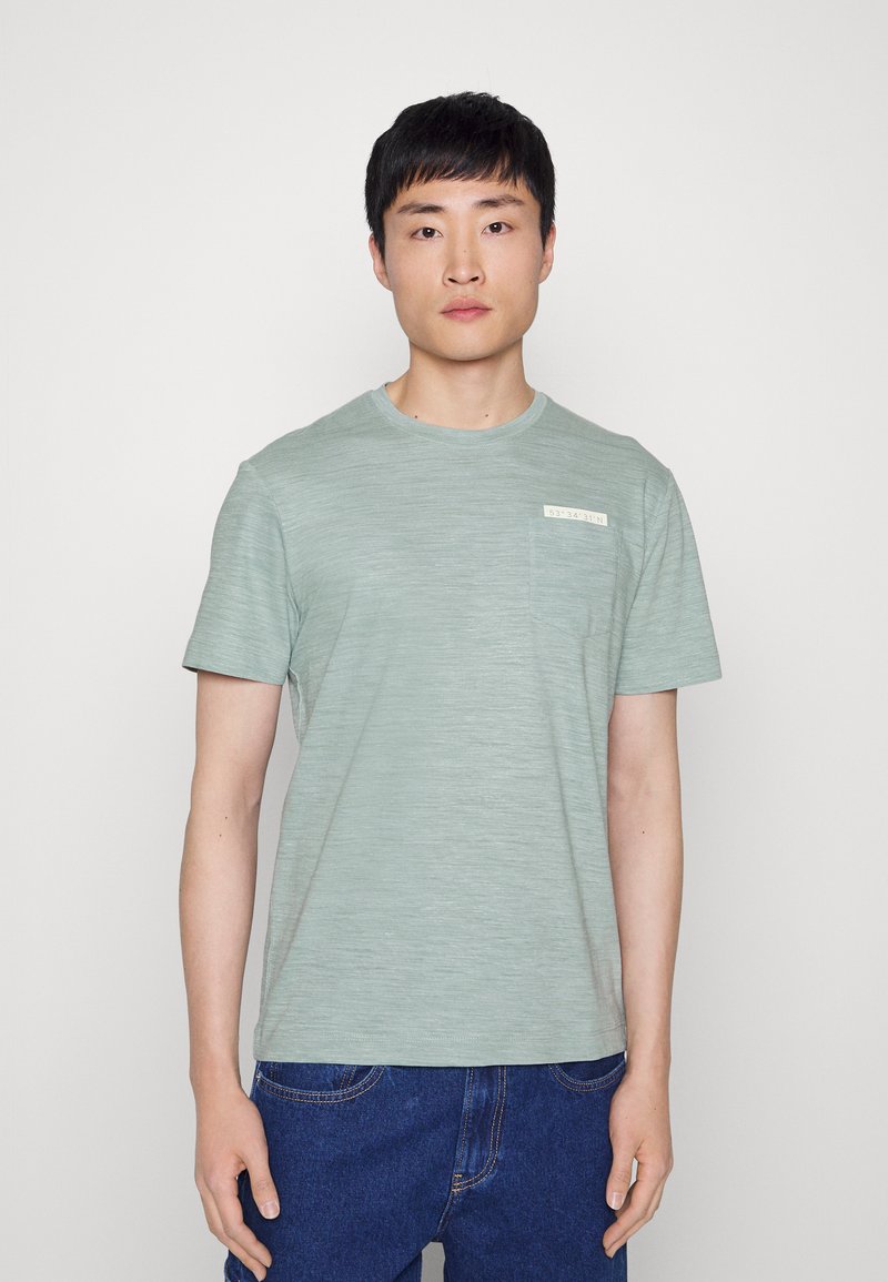 Tom Tailor Injected T Shirt Imprimé Icy Blue Vintage Beige Inject