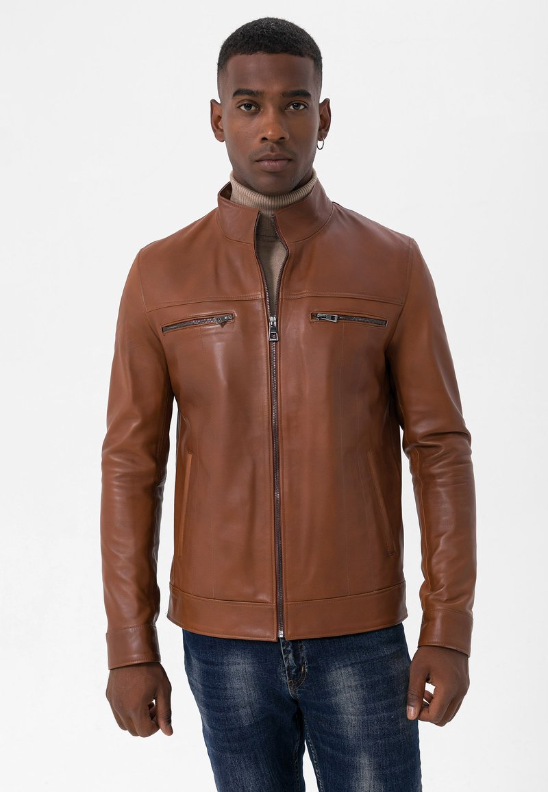Felix Hardy Leather jacket - brown - Zalando