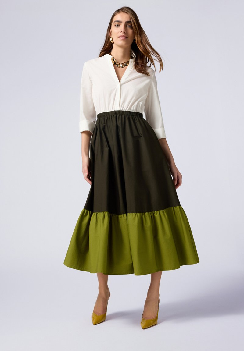 Oltre COLOUR BLOCK - Maxi dress - verde/green - Zalando
