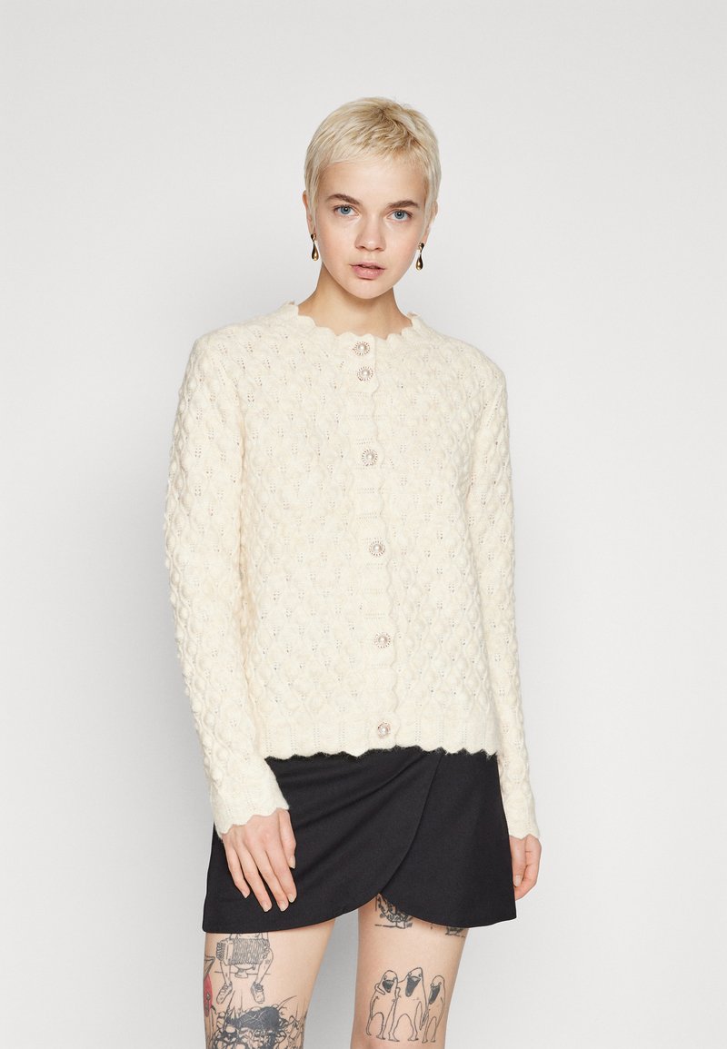 YAS YASBUBBLE CARDIGAN - Cardigan - birch/offwhite - Zalando.dk