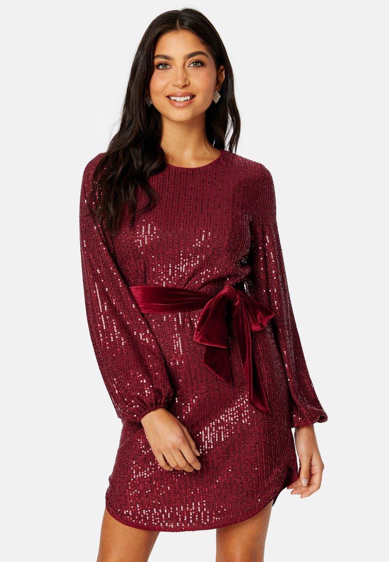 Bubbleroom SEQUIN MINI DRESS - Vestito elegante - mauve/malva - Zalando.it