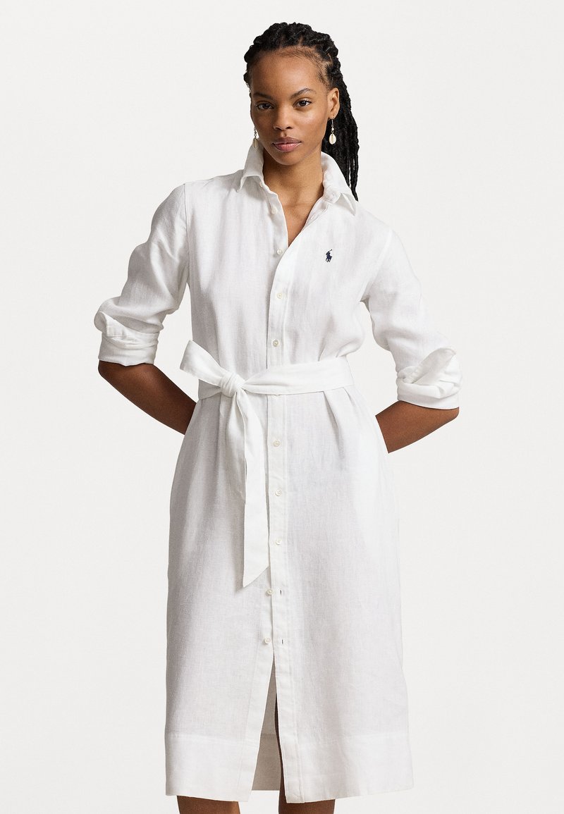 Polo Ralph Lauren DAY DRESS - Shirt dress - white - Zalando.co.uk