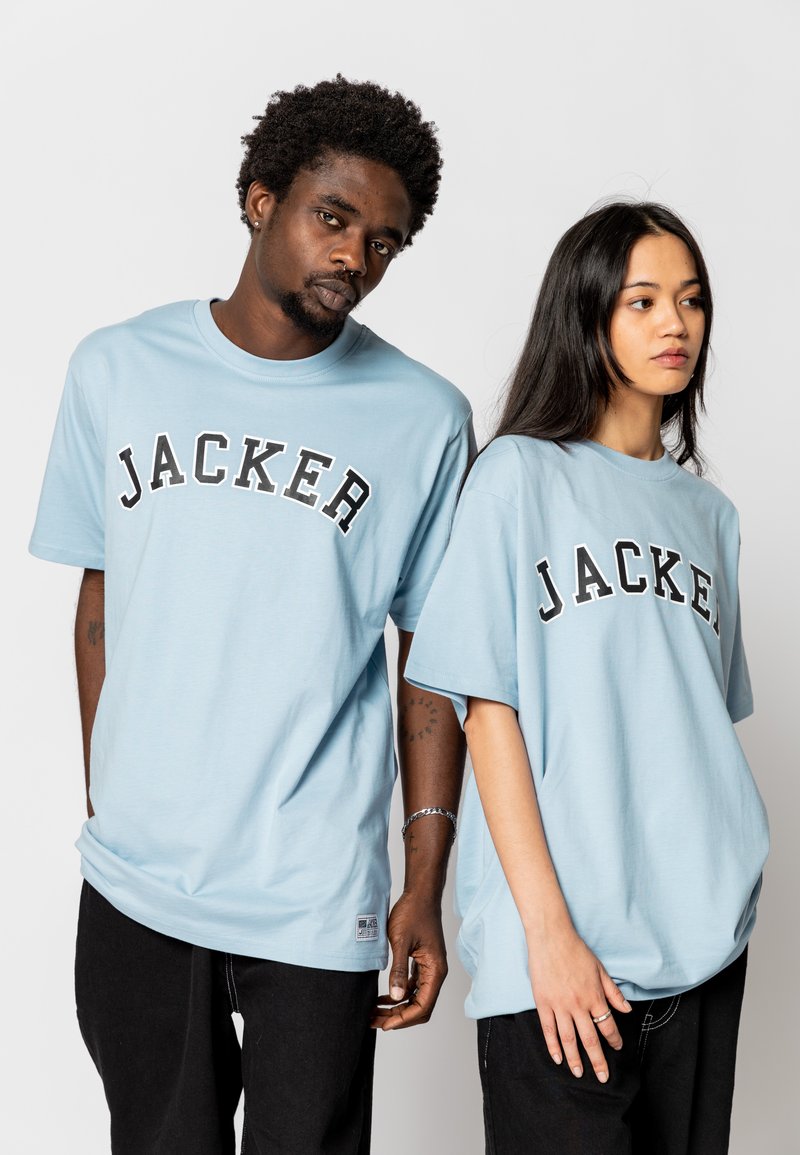 Jacker COLLEGE TEE UNISEX - T-shirt med print - baby blue/blå - Zalando.se
