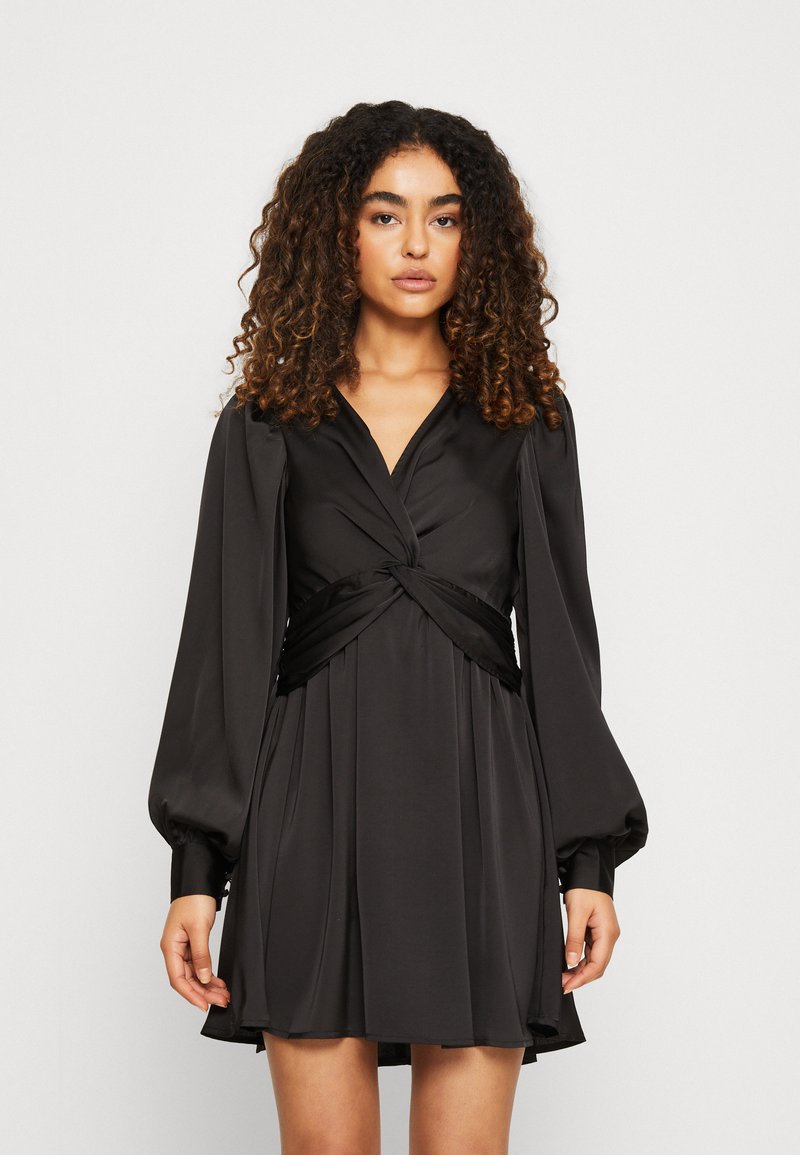 IN THE STYLE ASH TWIST FRONT BALLOON SLEEVE MINI DRESS - Cocktailkleid ...