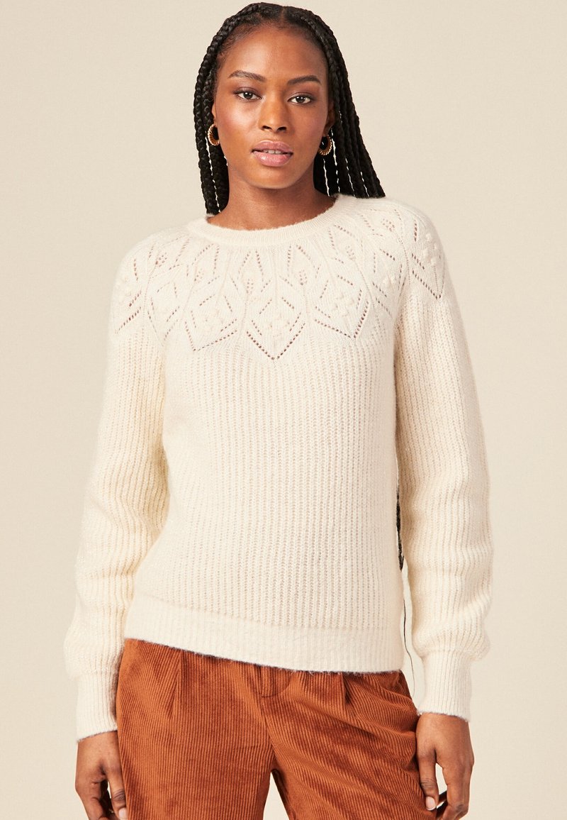 BONOBO Jeans MIT LANGEN ÄRMELN - Pullover - creme/écru - ZALANDO.FR