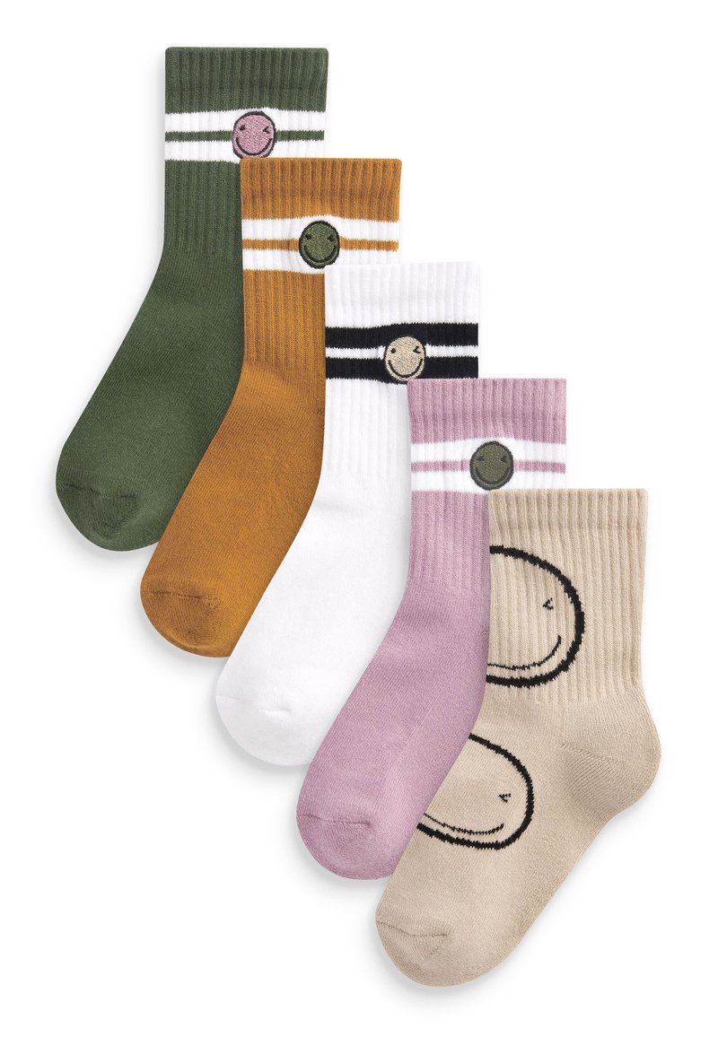 Next 5 PACK RICH CUSHIONED FOOTBED - Socks - khaki green stone cream ...